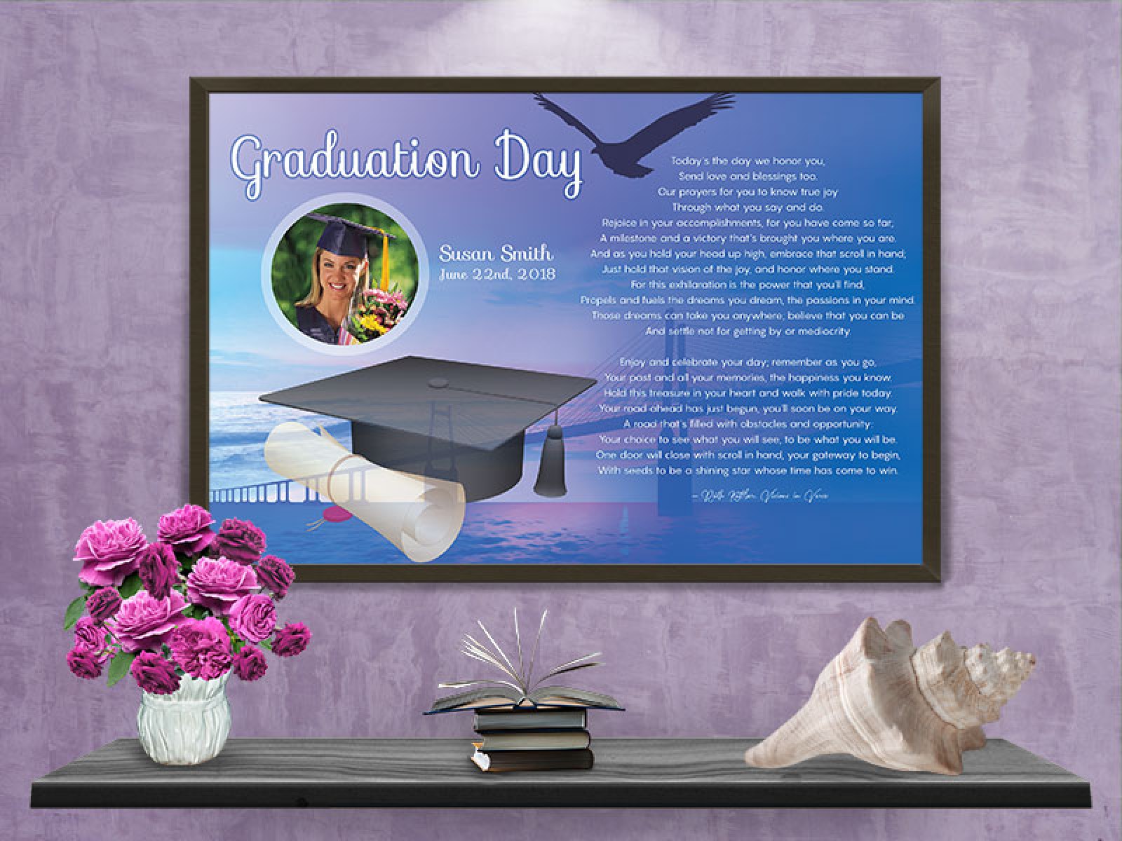 Bridge Over Water Art Poem Personalized Graduation Gift