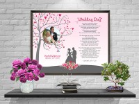 Original Heart Tree Art Poem Wedding Gift to Personalize