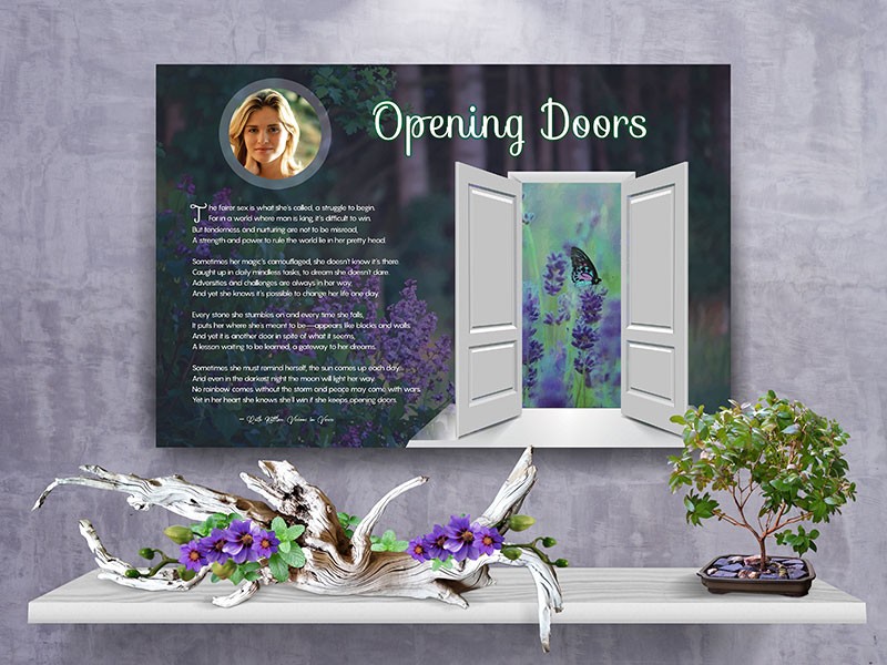 Opening Doors Wildflowers Art Poem Inspirational Gift to Personalize