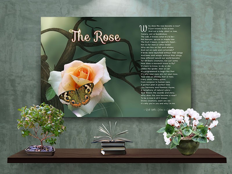 "The Rose" Tree Design Art Poem Unique Inspirational Gift